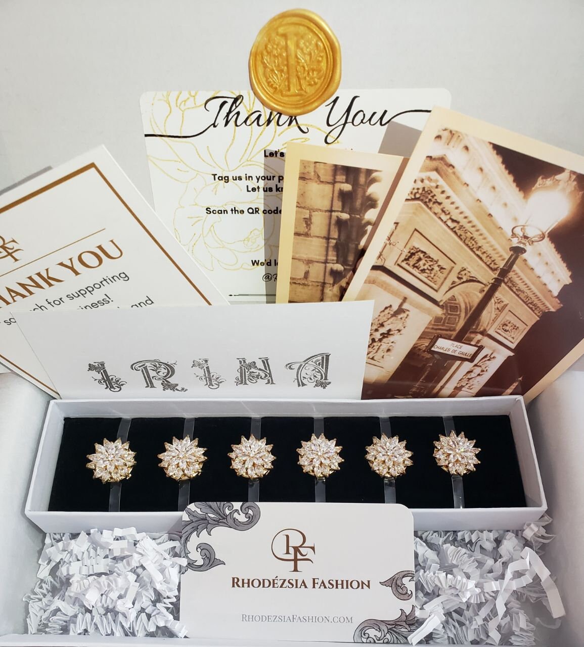 Diamonds Are Forever gold Cubic Zirconia Flower Snowflake NO SEW Clip ...