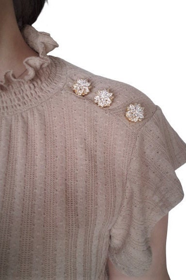 Diamonds Are Forever gold Cubic Zirconia Flower Snowflake NO SEW Clip ...