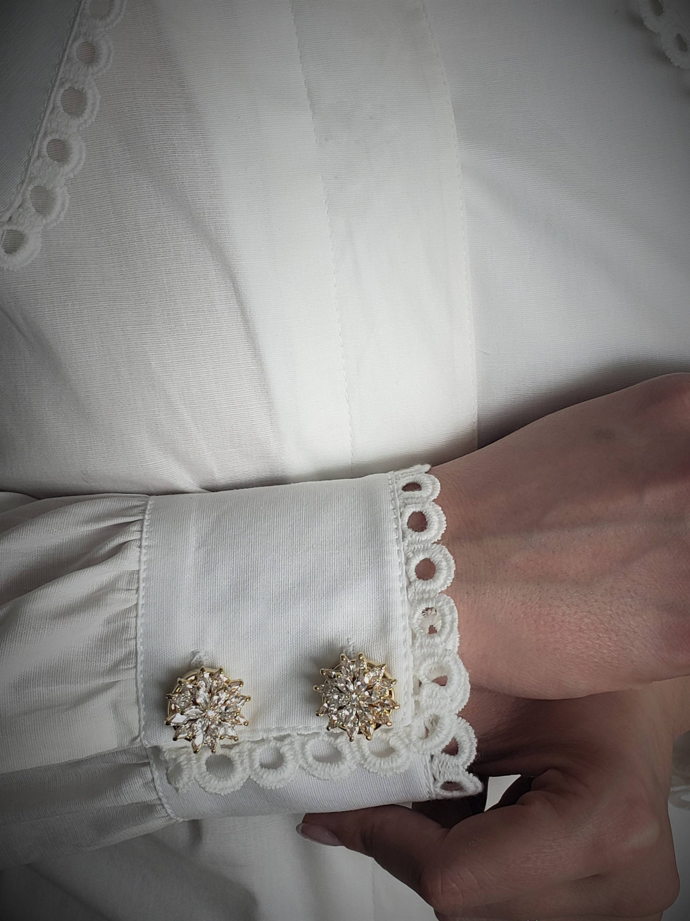 Diamonds Are Forever gold Cubic Zirconia Flower Snowflake NO SEW Clip ...