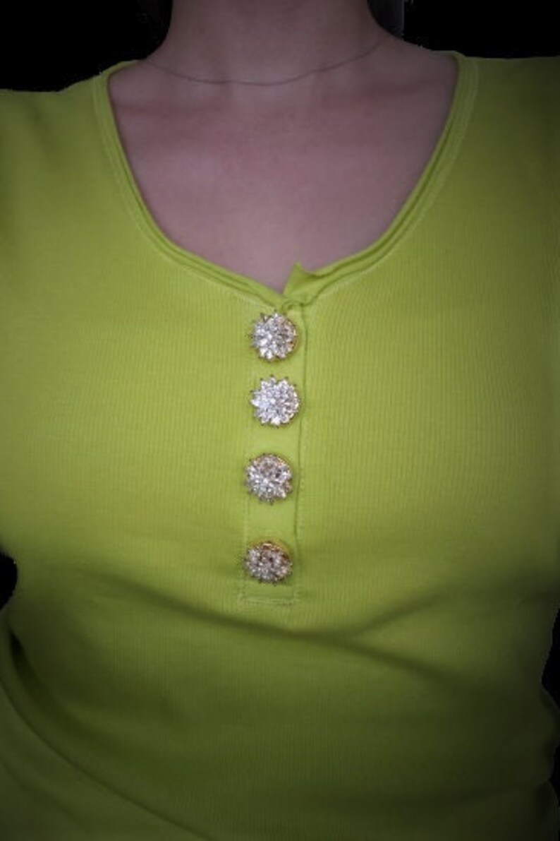 Diamonds Are Forever gold Cubic Zirconia Flower Snowflake NO SEW Clip ...