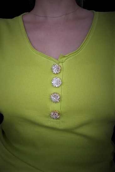 Diamonds Are Forever gold Cubic Zirconia Flower Snowflake NO SEW Clip ...