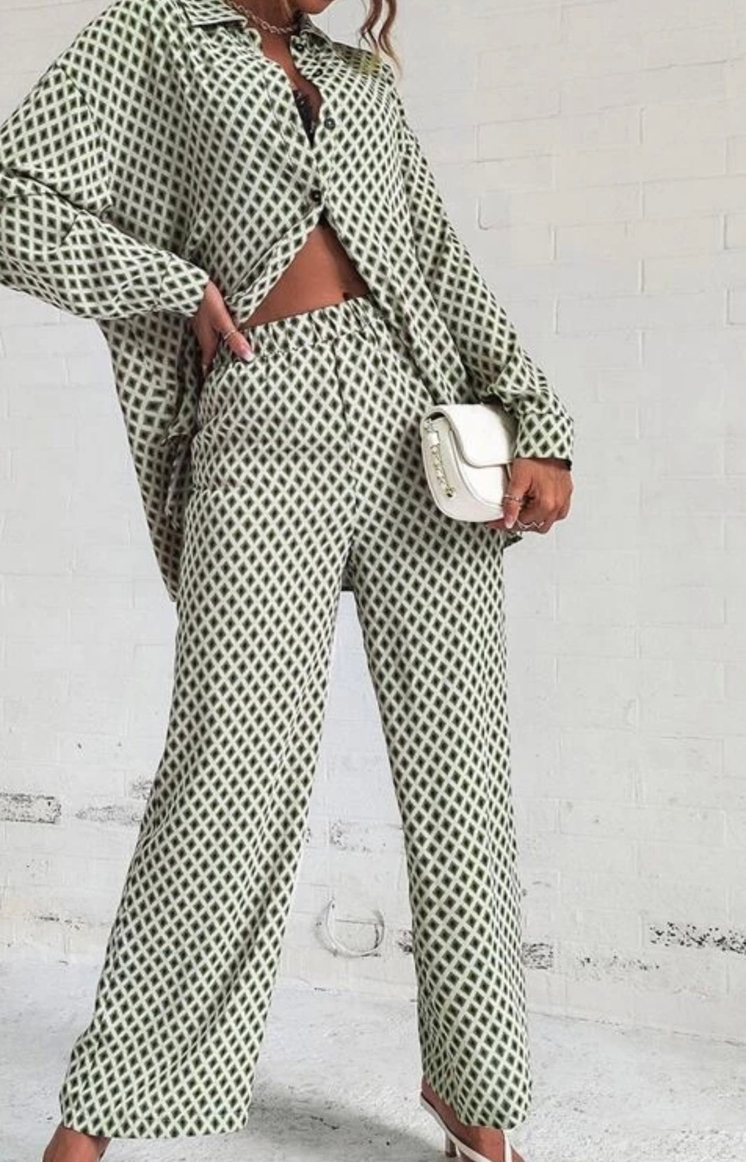 2 Piece Print Blouse and Pants - Etsy