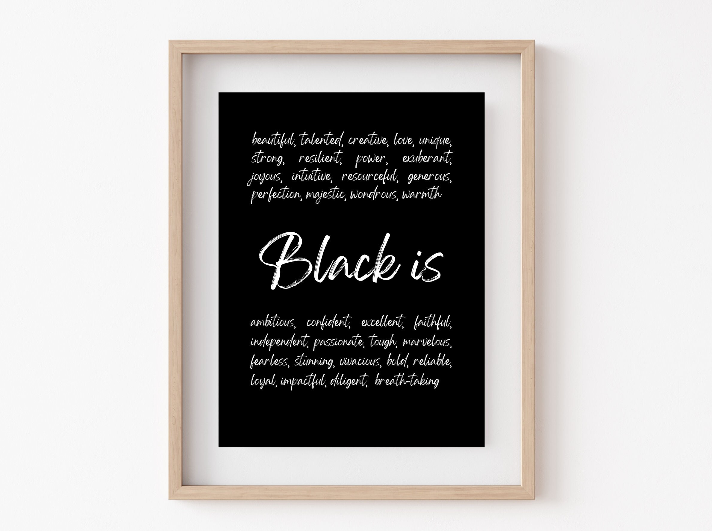 Black is Poster Printable Black Art Empowerment Art Self - Etsy