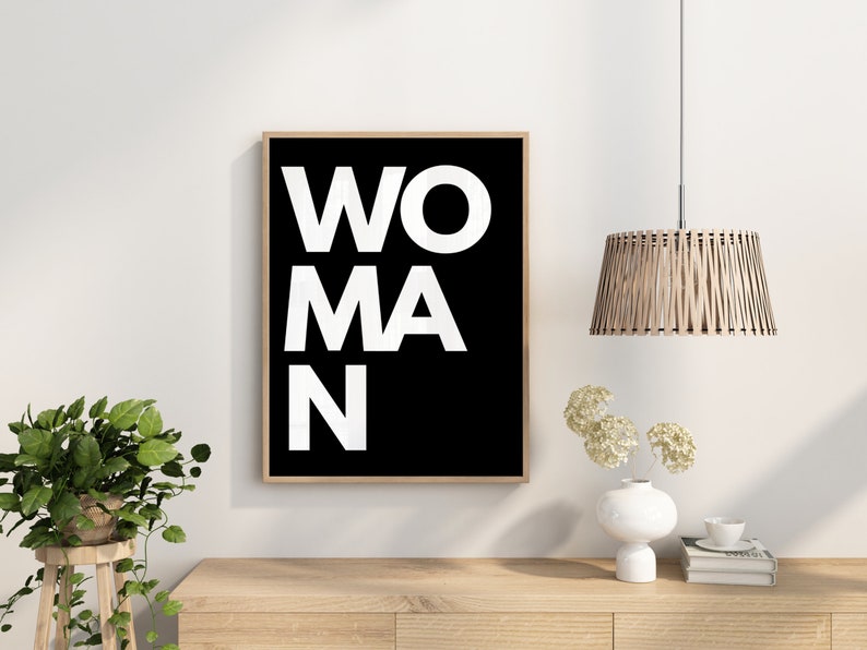 Woman Digital Art Oversized Word Art Digital Office Print - Etsy
