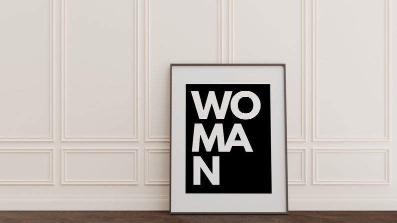 Woman Digital Art Oversized Word Art Digital Office Print - Etsy