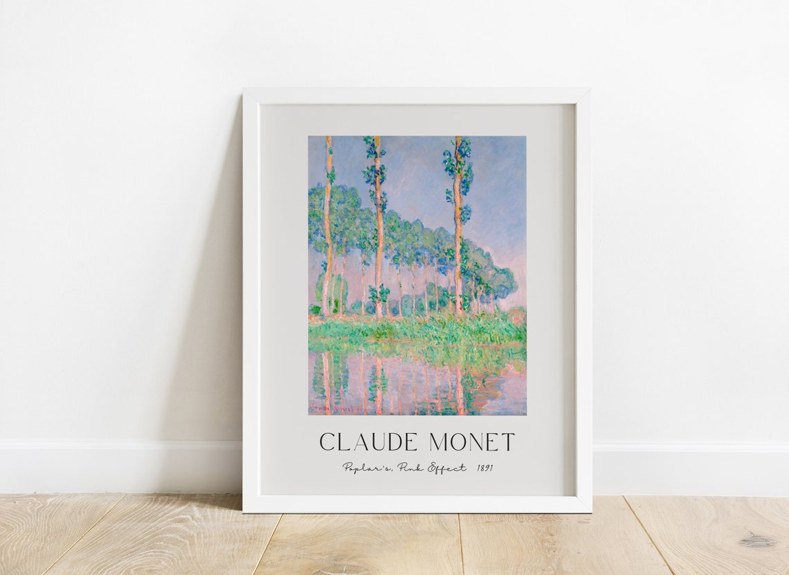 Claude Monet Printable Wall Art Digital File Poplars Pink - Etsy