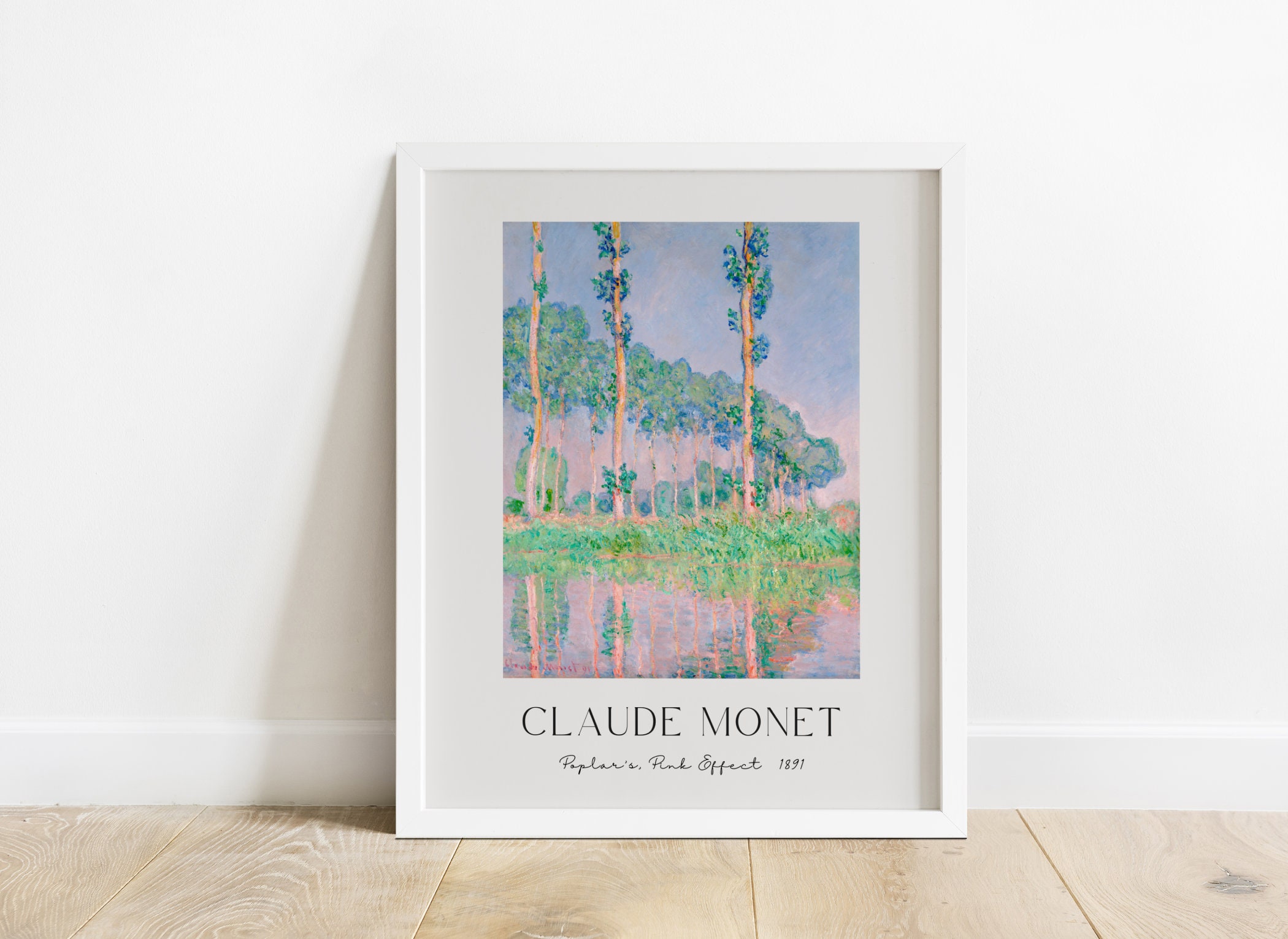 Claude Monet Printable Wall Art, Digital File, Poplars, Pink Effect ...