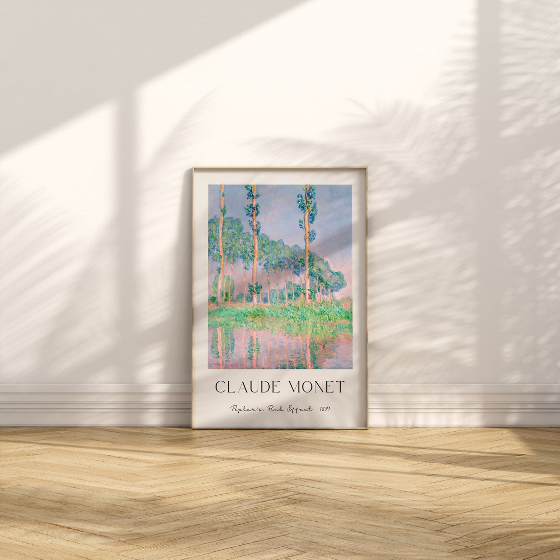 Claude Monet Printable Wall Art, Digital File, Poplars, Pink Effect ...
