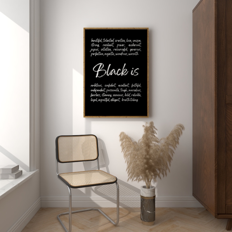 Black is Poster Printable Black Art Empowerment Art Self - Etsy