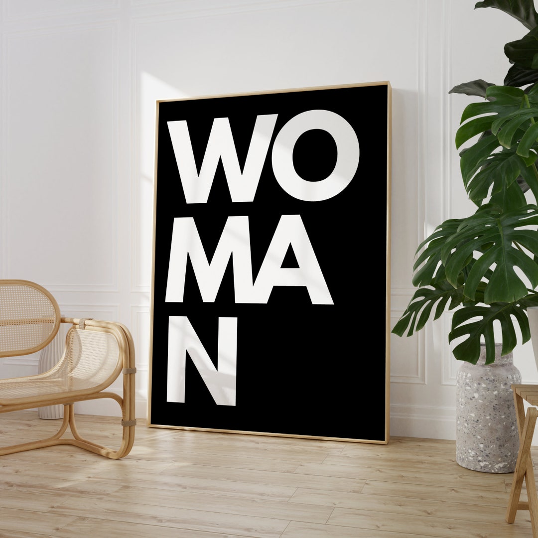 Woman Digital Art, Oversized Word Art, Digital Office Print, Female ...