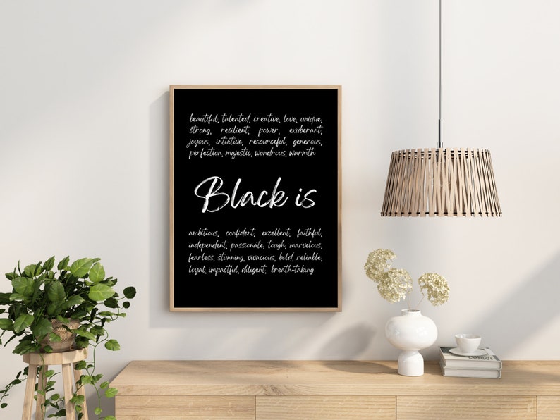 Black is Poster Printable Black Art Empowerment Art Self - Etsy