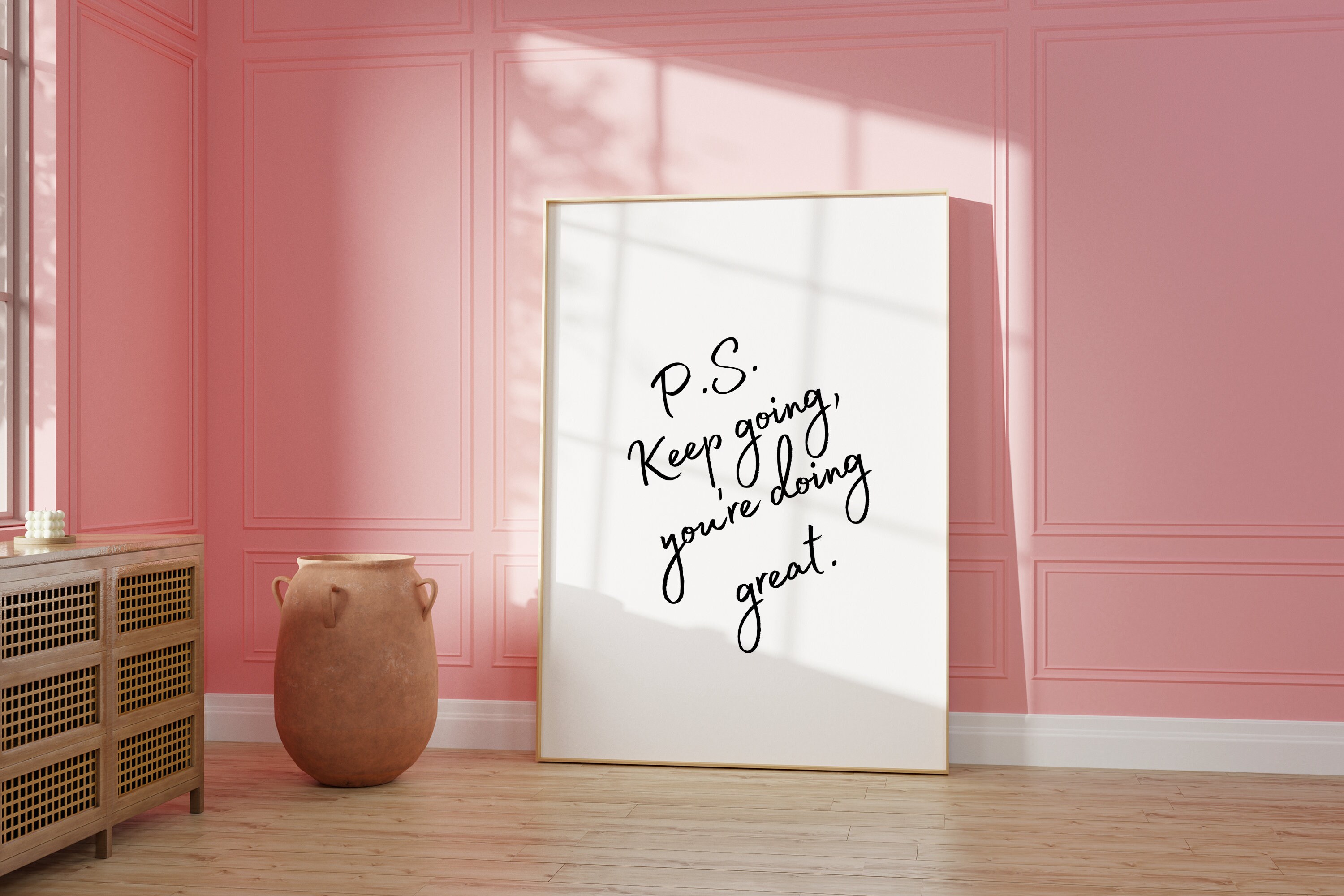 P.S. Keep Going You're Doing Great, Inspirational Wall Art, Positive ...