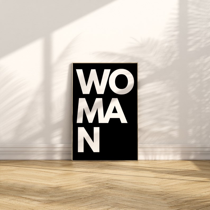 Woman Digital Art Oversized Word Art Digital Office Print - Etsy