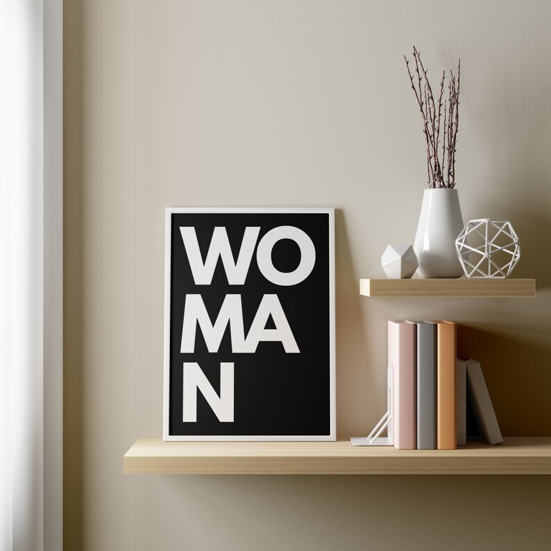 Woman Digital Art Oversized Word Art Digital Office Print - Etsy