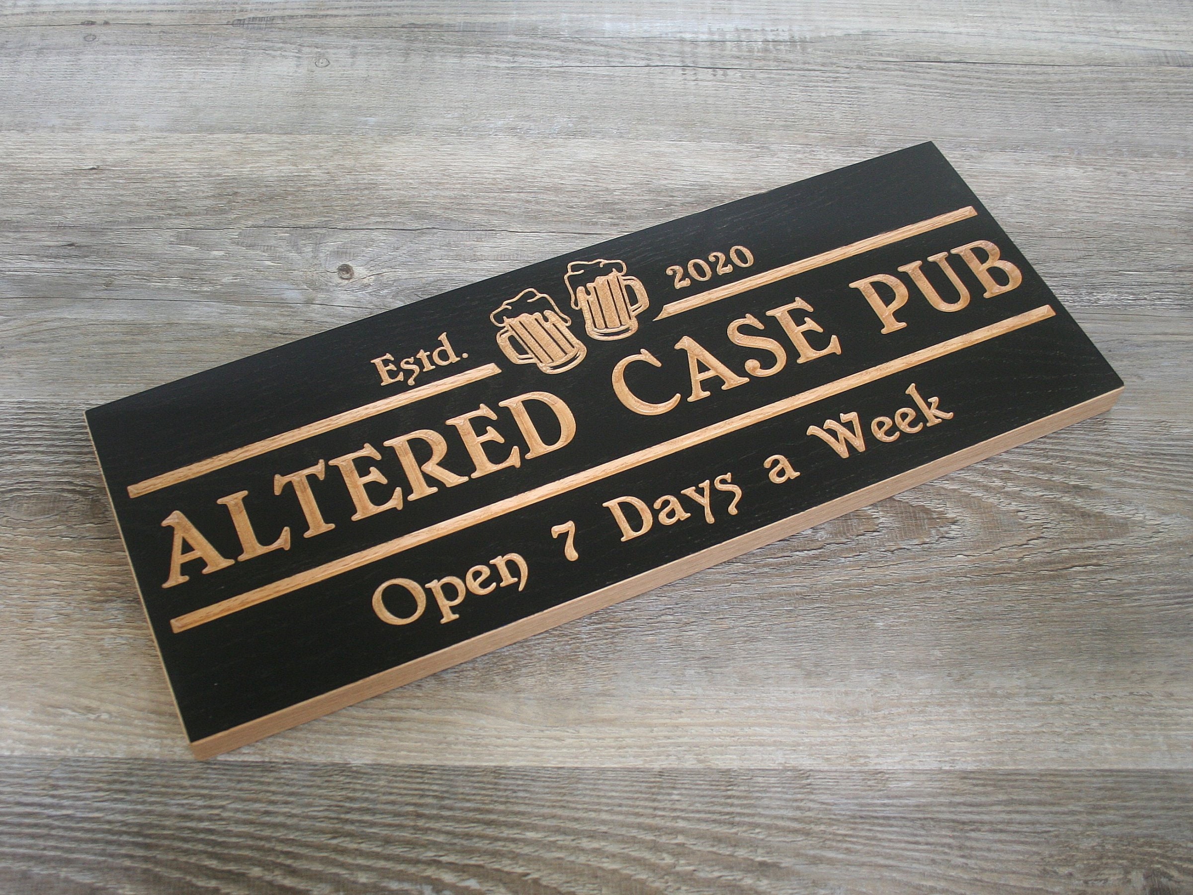 Bar Sign Personalized Custom Wood Bar Sign Man Cave Bar Garage Man Cave ...