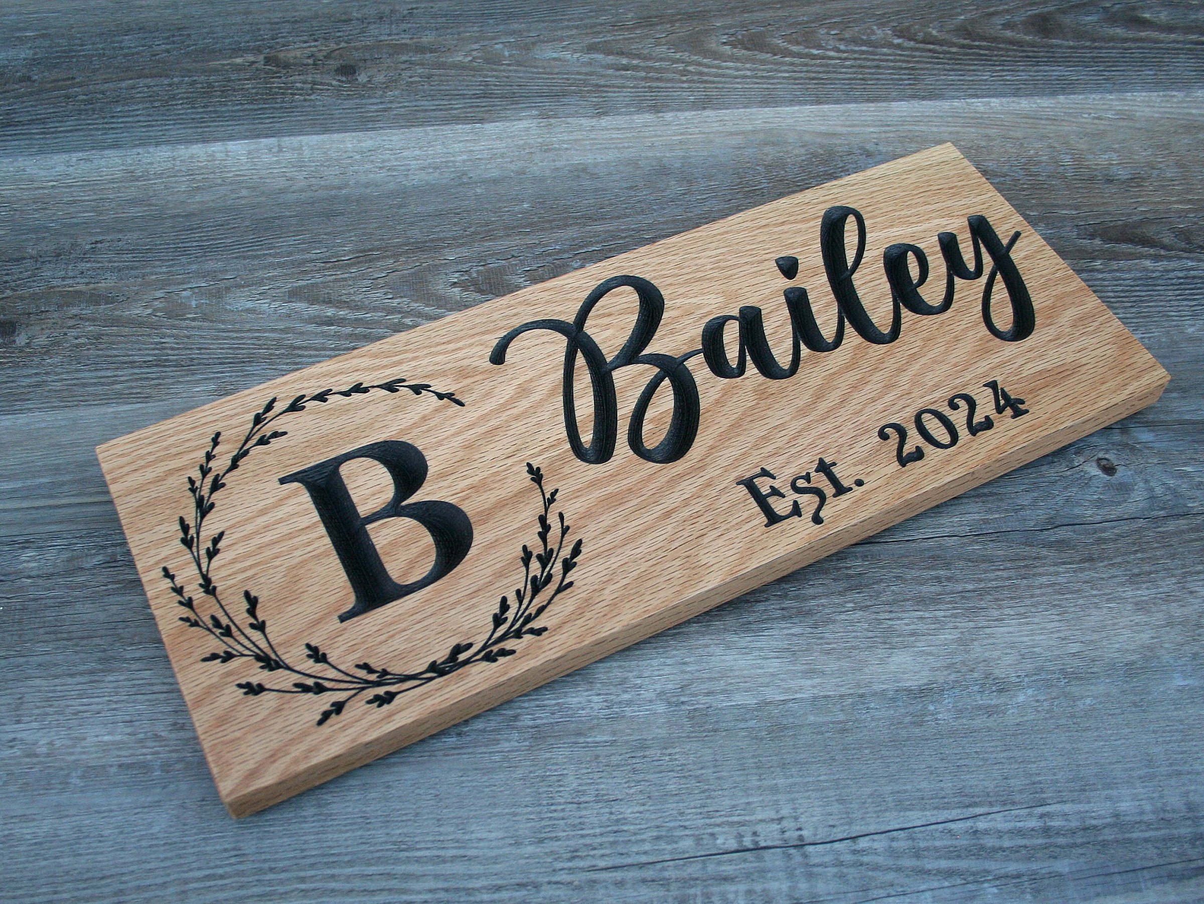 Personalized Family Sign: Unique Last Name Plaque With Monogram and ...