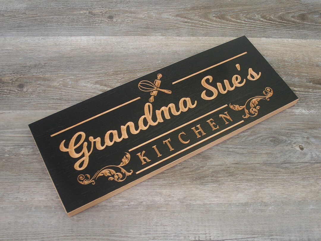 Grandma's Kitchen Sign House Warming Gift Custom Wood Sign Grandparents ...
