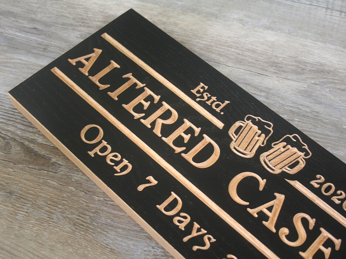 Bar Sign Personalized Custom Wood Bar Sign Man Cave Bar Garage Man Cave ...