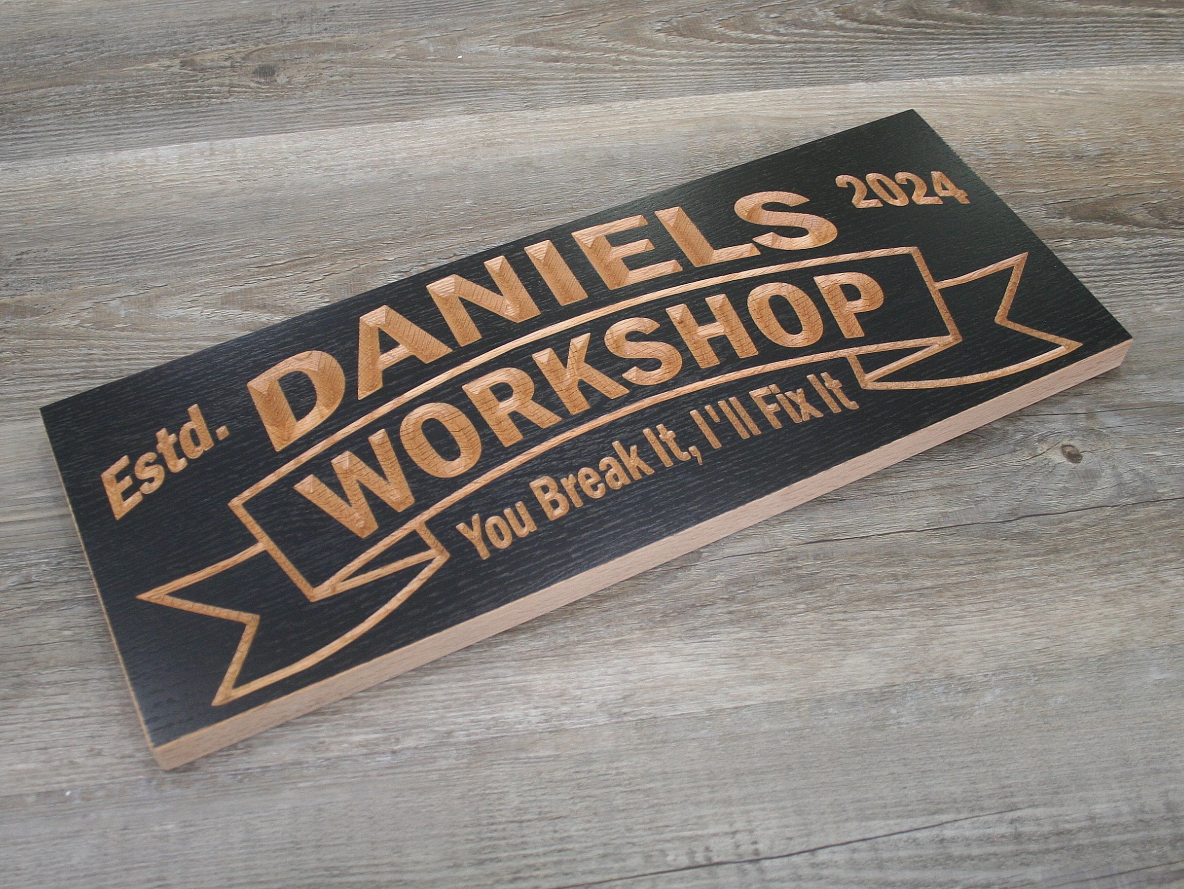 Custom Garage Sign for Dad, Personalized Man Cave Workshop Sign ...