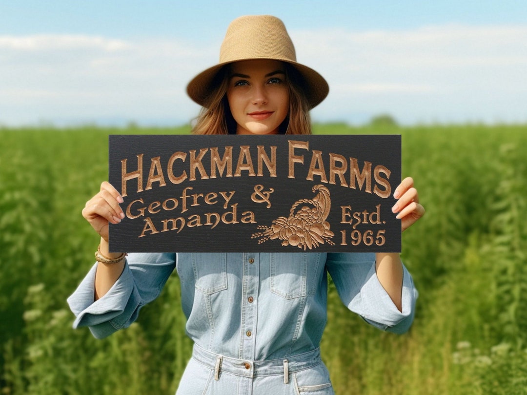 Custom Carved Farm Sign Last Name Sign Perfect for a Farm House Table ...