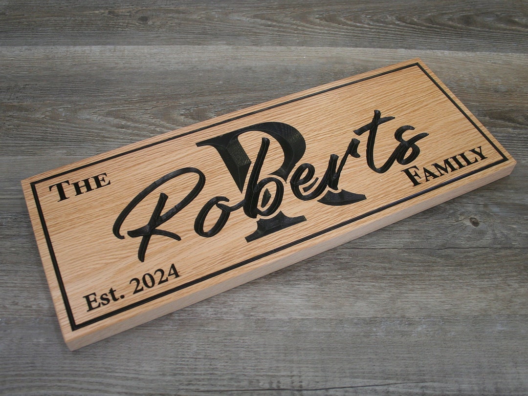 Personalized Family Name Sign With Large Monogram Letter Wedding Gift ...