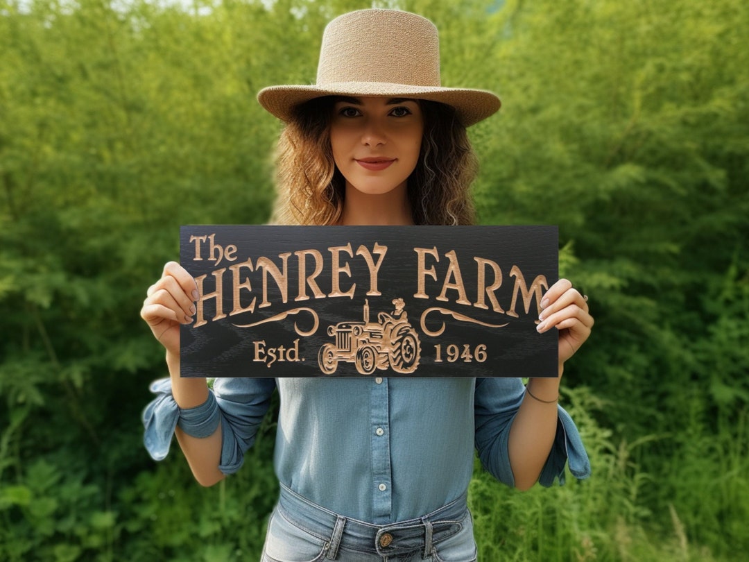 Exclusive Family Farm Sign: Tailored Design With a Tractor Accent, 501 ...