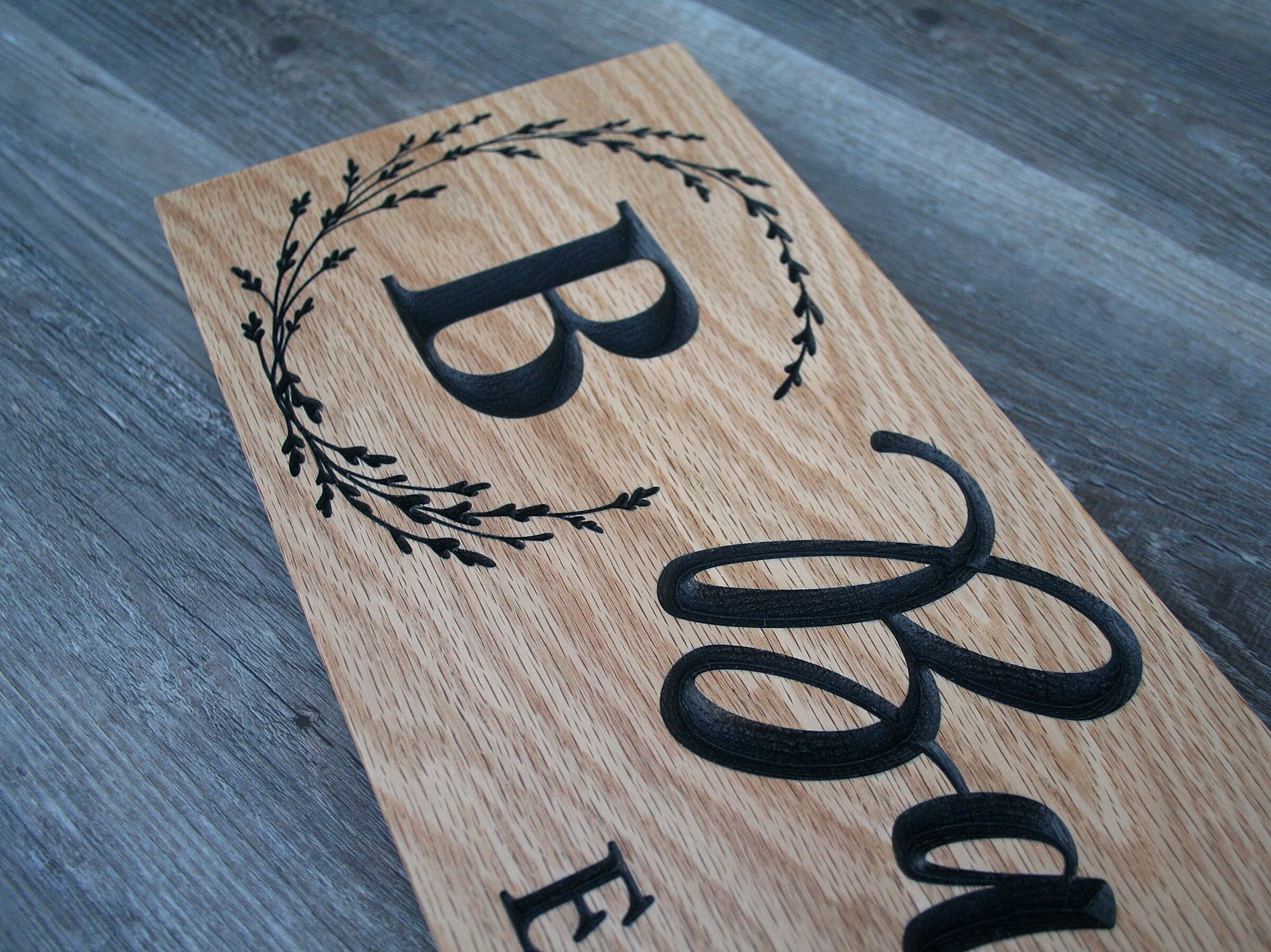 Personalized Family Sign: Unique Last Name Plaque With Monogram and ...