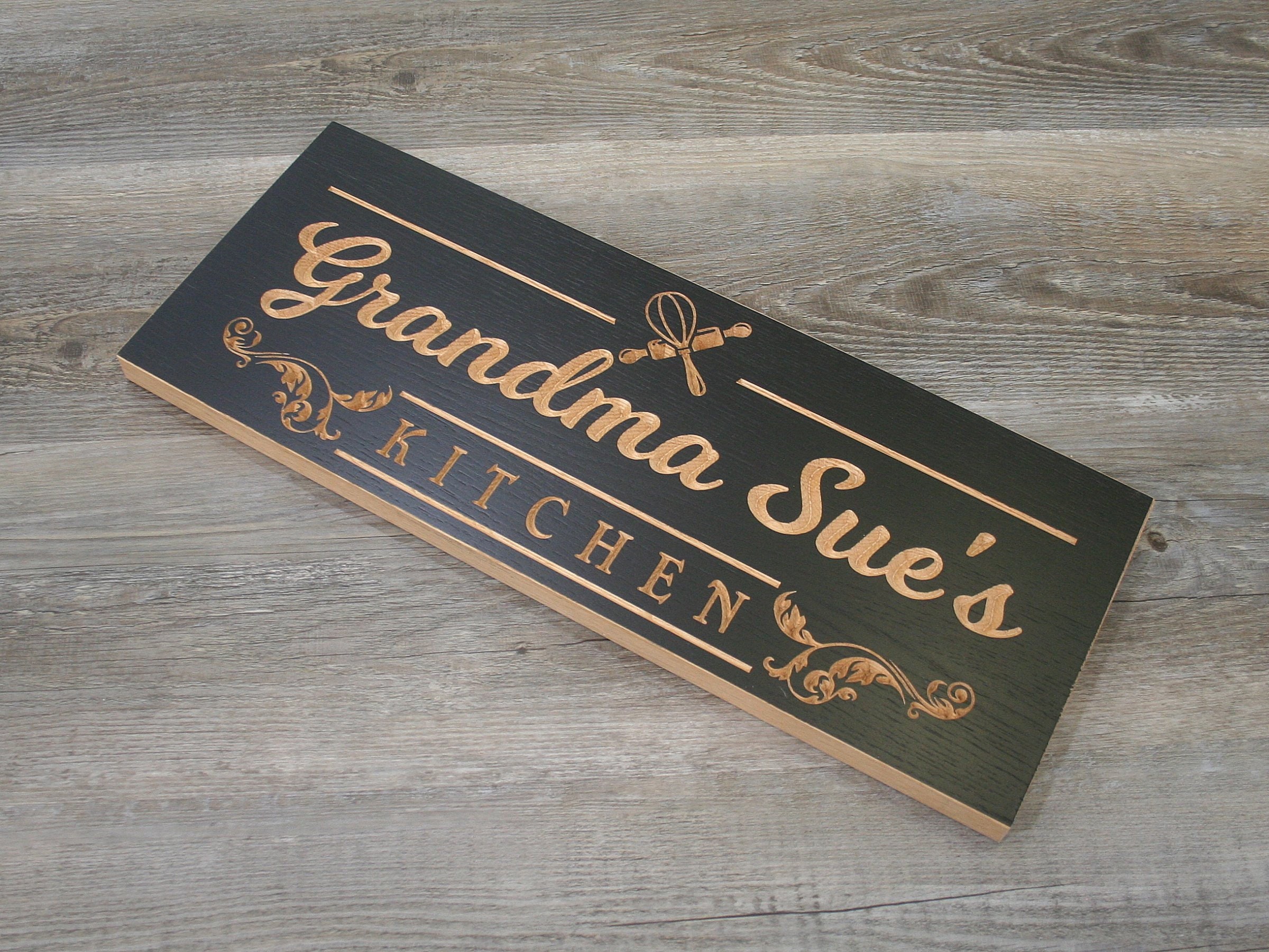 Grandma's Kitchen Sign House Warming Gift Custom Wood Sign Grandparents ...