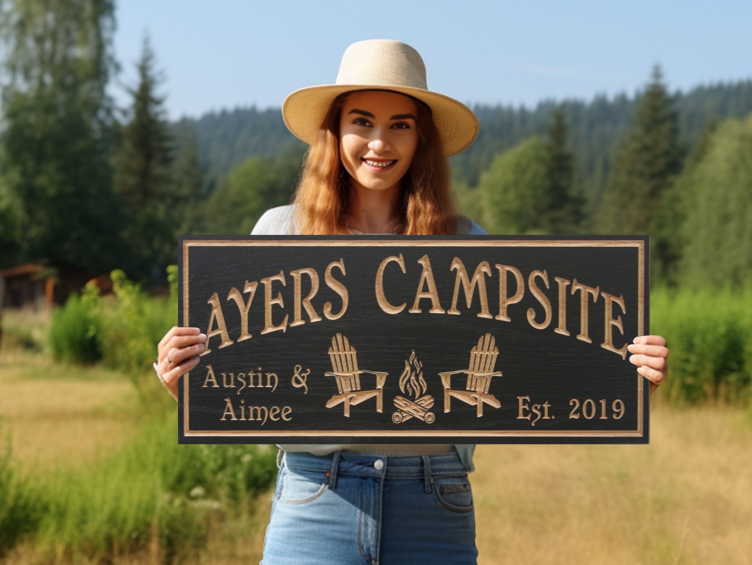 Camp Sign Personalized Lake House Sign Cabin Decor Wedding Date Sign ...