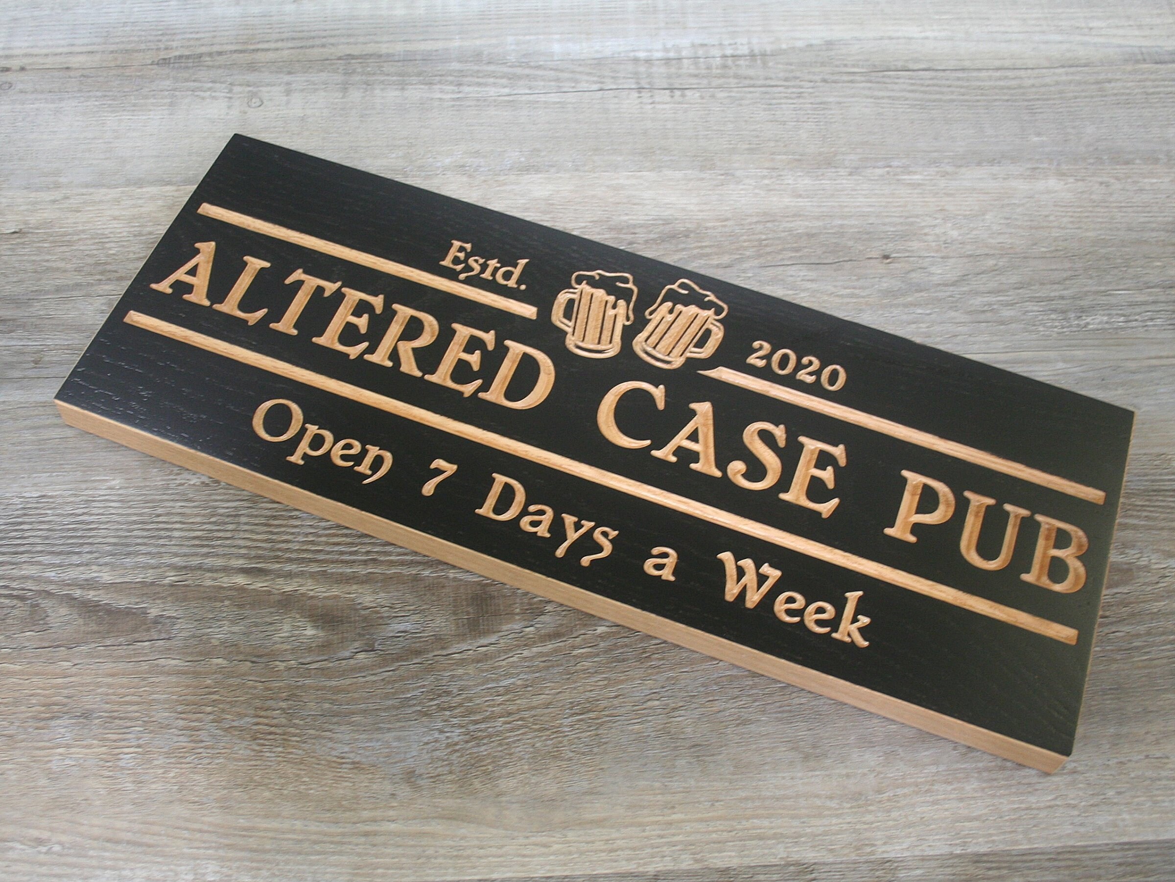 Bar Sign Personalized Custom Wood Bar Sign Man Cave Bar Garage Man Cave ...