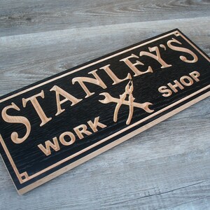 Custom Workshop Sign for Him, Personalized Man Cave - Shop Sign With ...