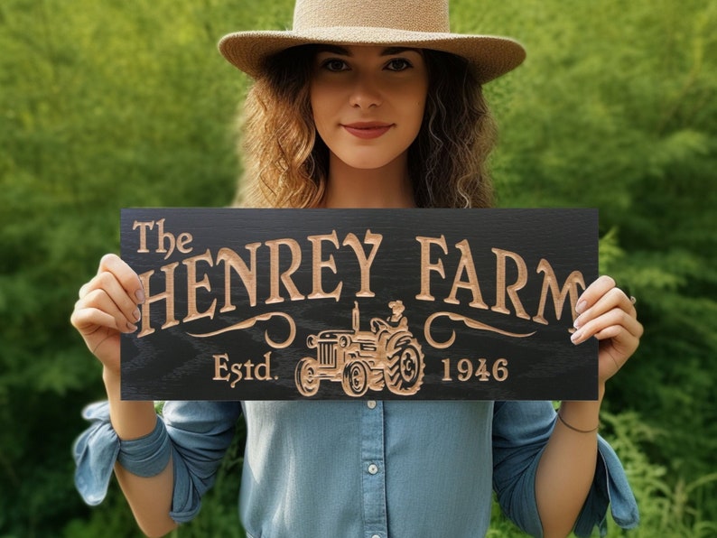 Exclusive Family Farm Sign: Tailored Design With a Tractor Accent, 501 ...