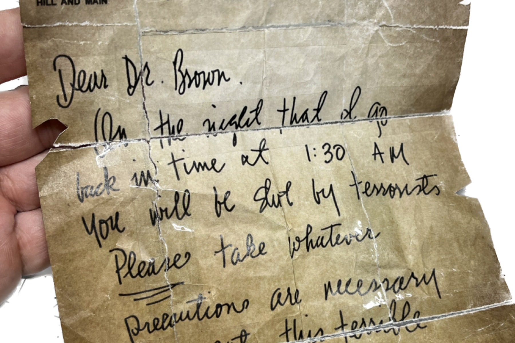 Back to the Future /// Marty's Letter to Doc & Aged Version (replica ...