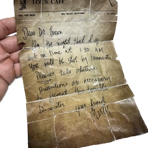 Back to the Future /// Aged Letter to Doc (REPLICA) - Etsy