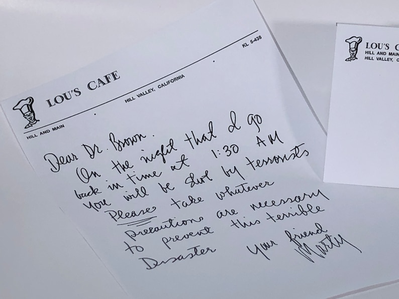 Back to the Future /// Marty's Letter to Doc & Aged Version (replica ...