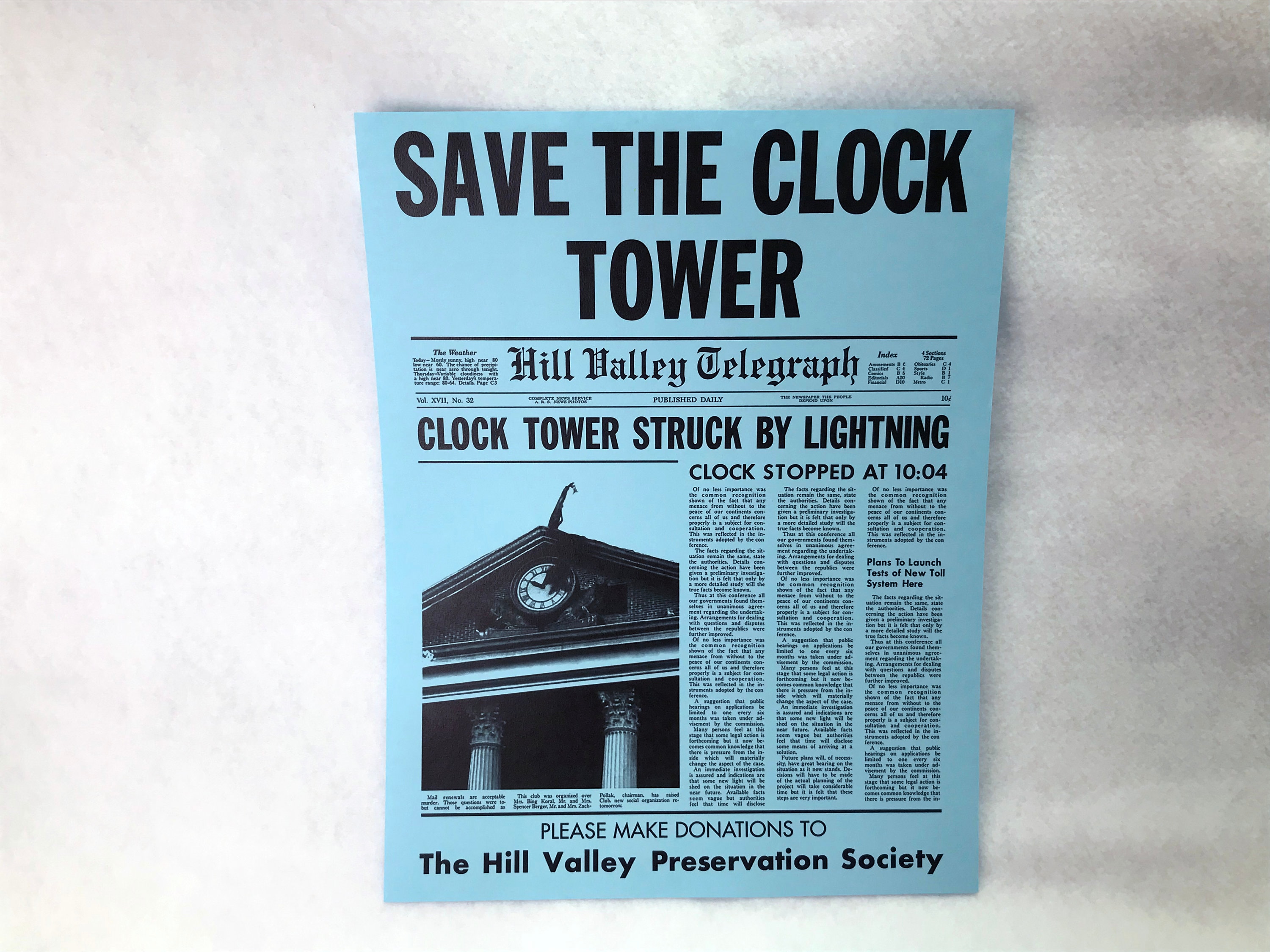 Back to the Future /// Inspired Wall Clock clock Tower Face - Etsy