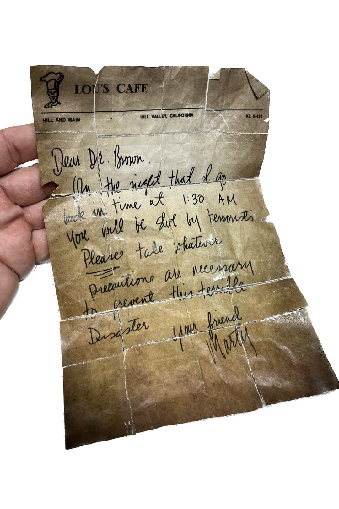 Back to the Future /// Aged Letter to Doc (REPLICA) - Etsy
