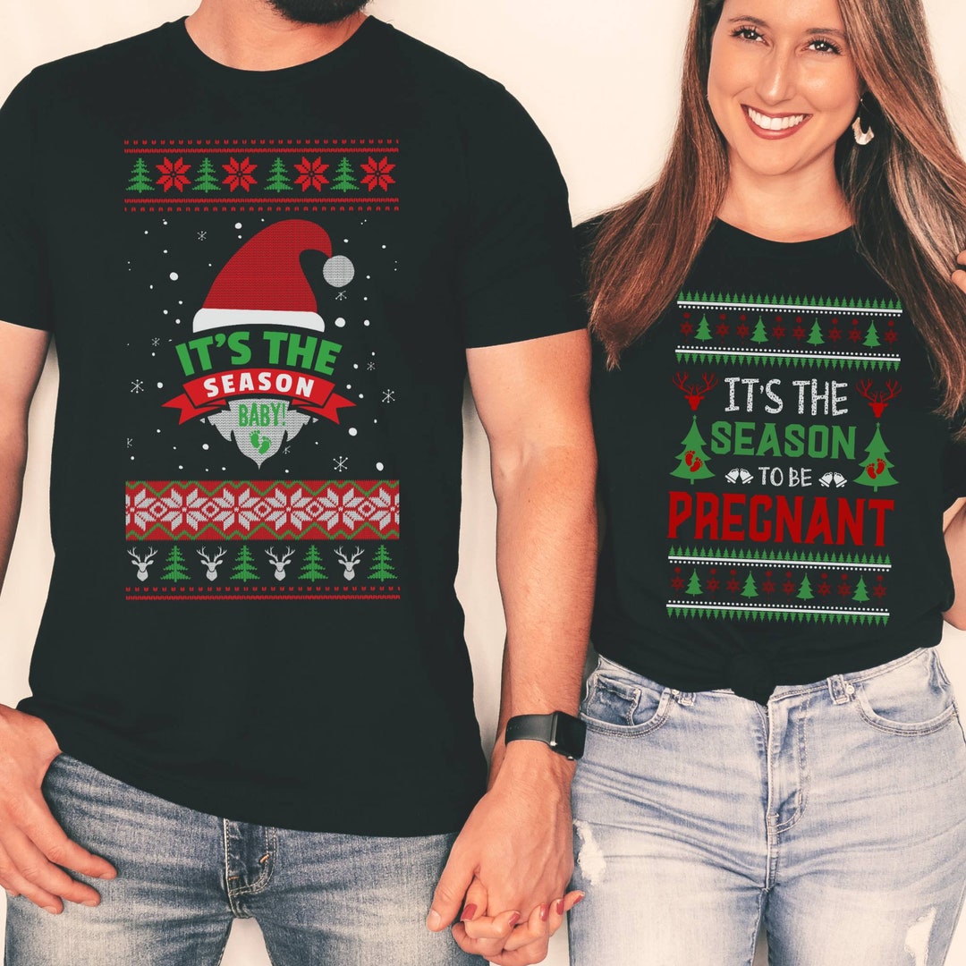 Couple Christmas Pregnancy Announcement Shirt Christmas Pregnancy