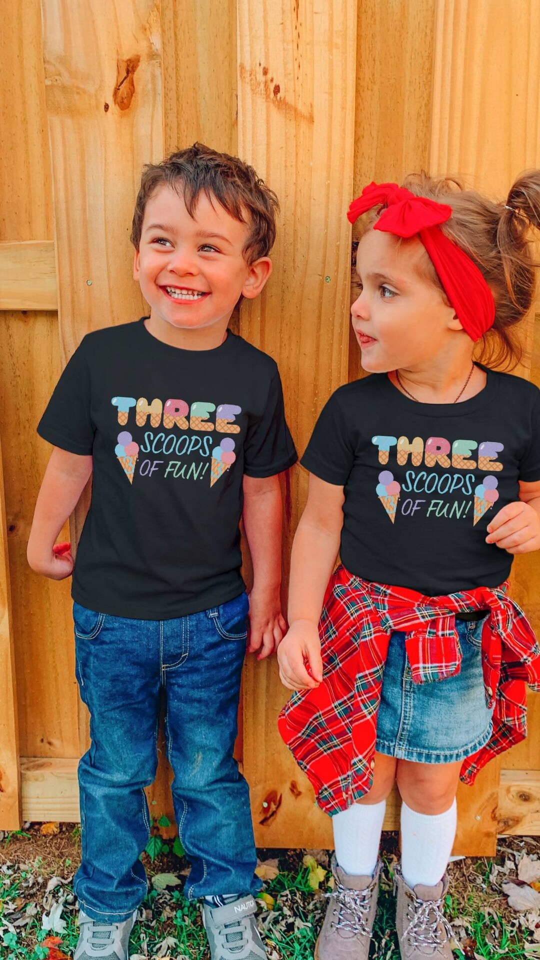 Three Scoops of Fun Ice Cream Girls 3rd Birthday Shirt, 3rd Birthday Party, Ice Cream Shirt, Ice ...