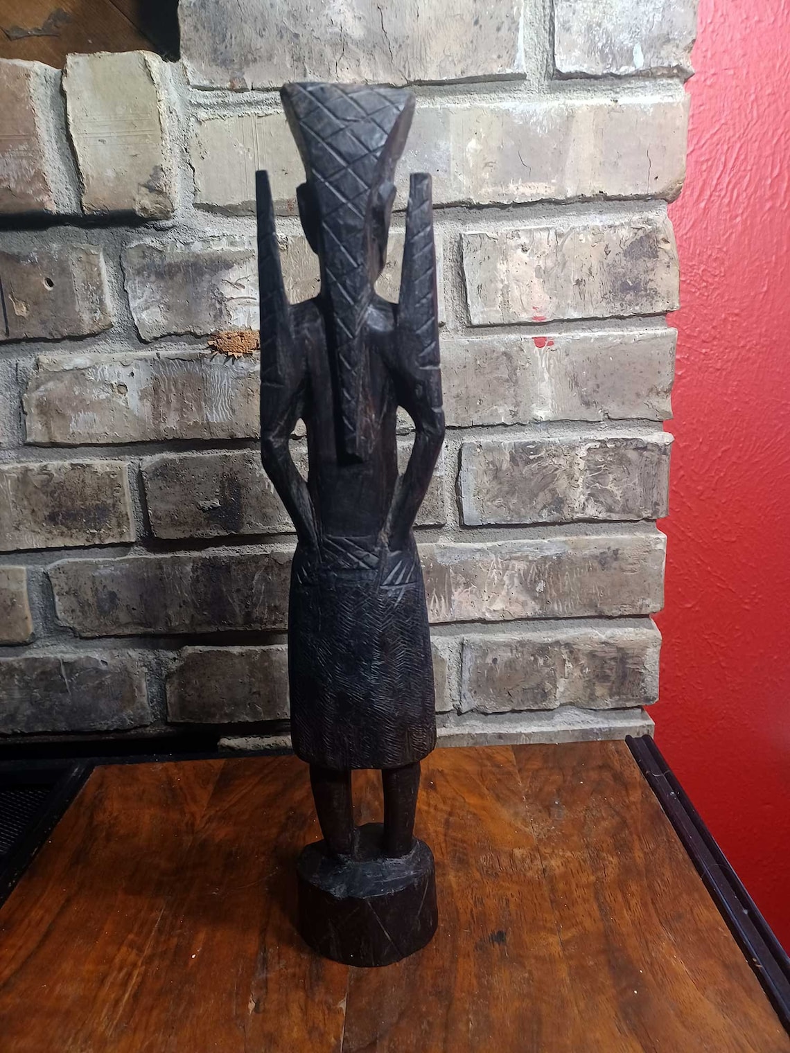 Vintage Kenyan Hand Carved Wooden Statue of a Woman - Etsy