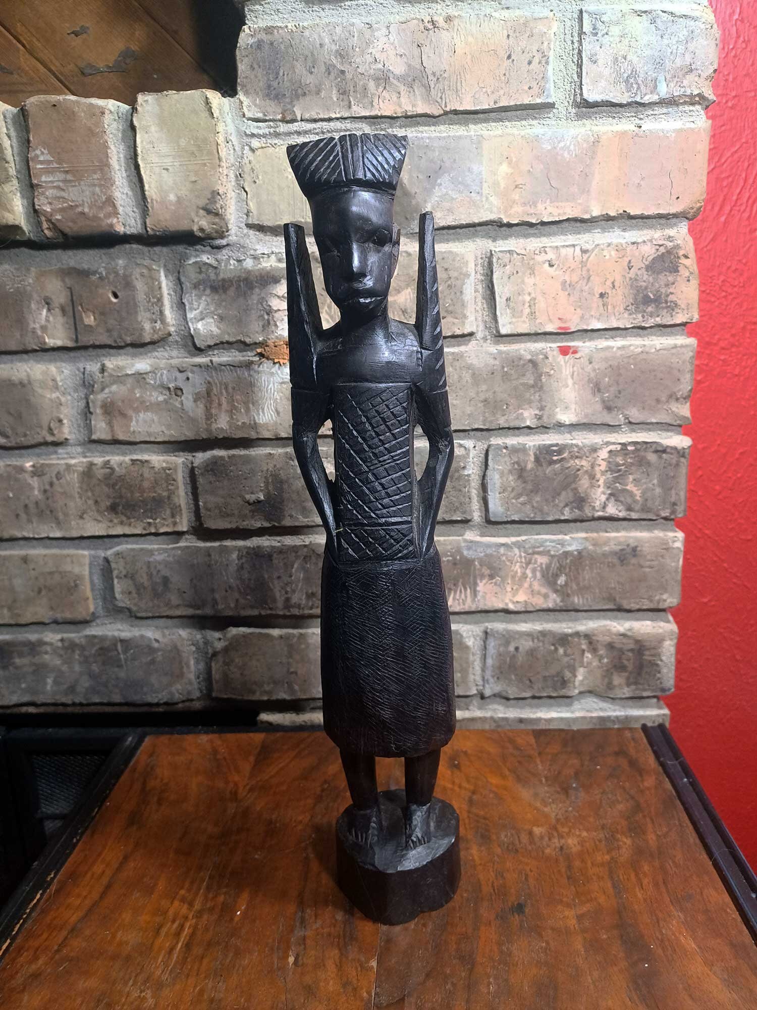 Vintage Kenyan Hand Carved Wooden Statue of a Woman - Etsy