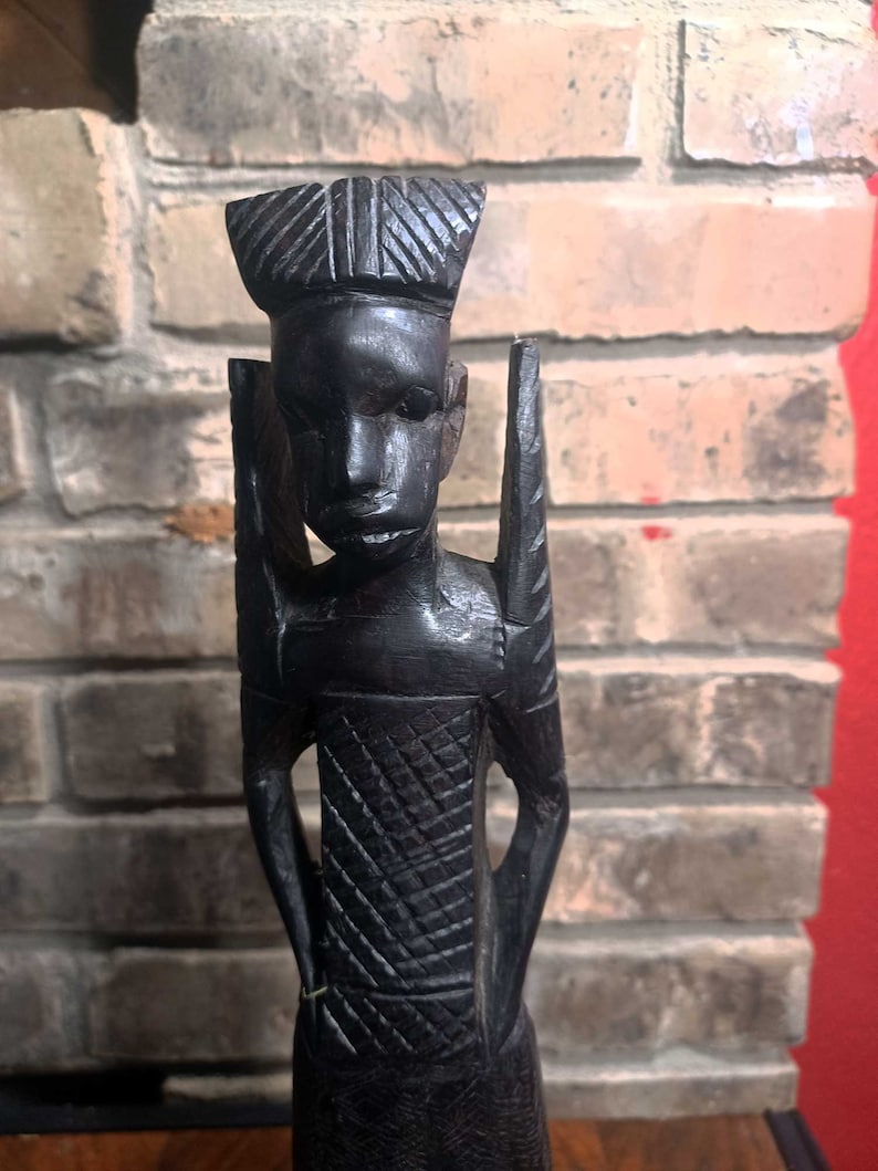 Vintage Kenyan Hand Carved Wooden Statue of a Woman - Etsy