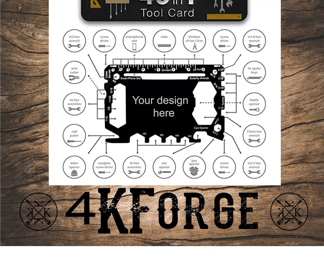 Anodized Aluminum Multi-tool 46 in 1 Tool Card - Etsy