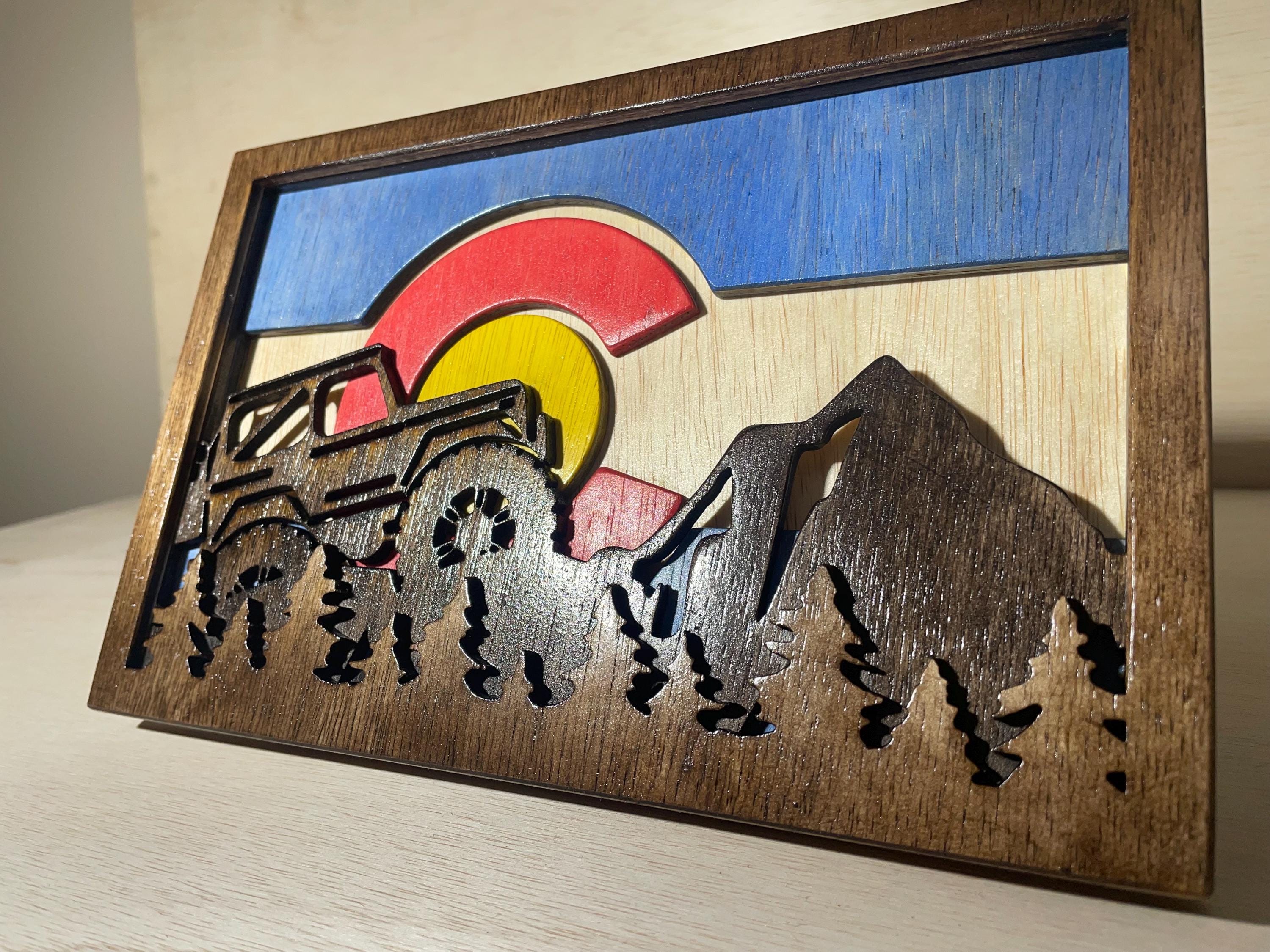 Layered Rock Crawler Colorado Flag Laser Cut File Bundle (svg, Jpeg ...