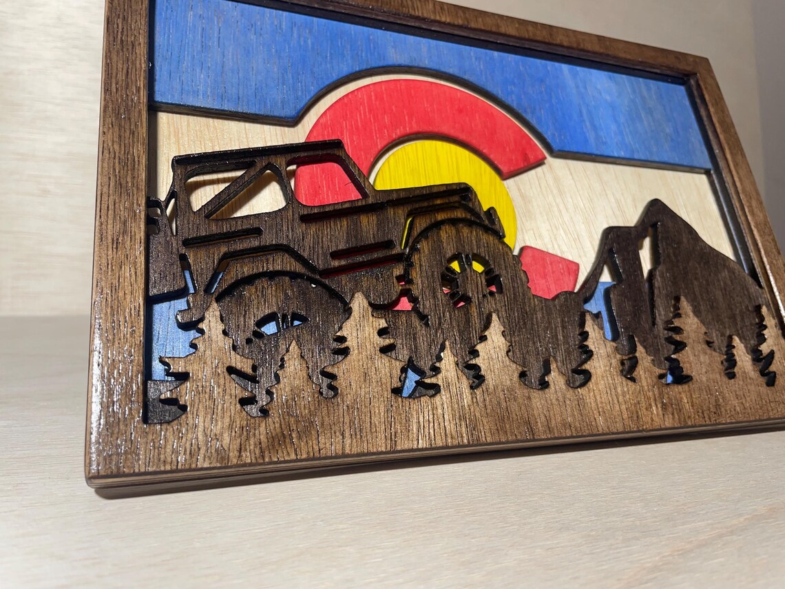 Layered Rock Crawler Colorado Flag Laser Cut File Bundle (svg, Jpeg ...