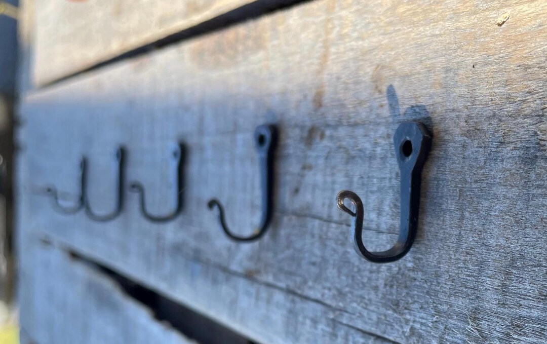 Hand Forged Horseshoe Nail Hook Boxed Set / Farrier Hooks / Country ...