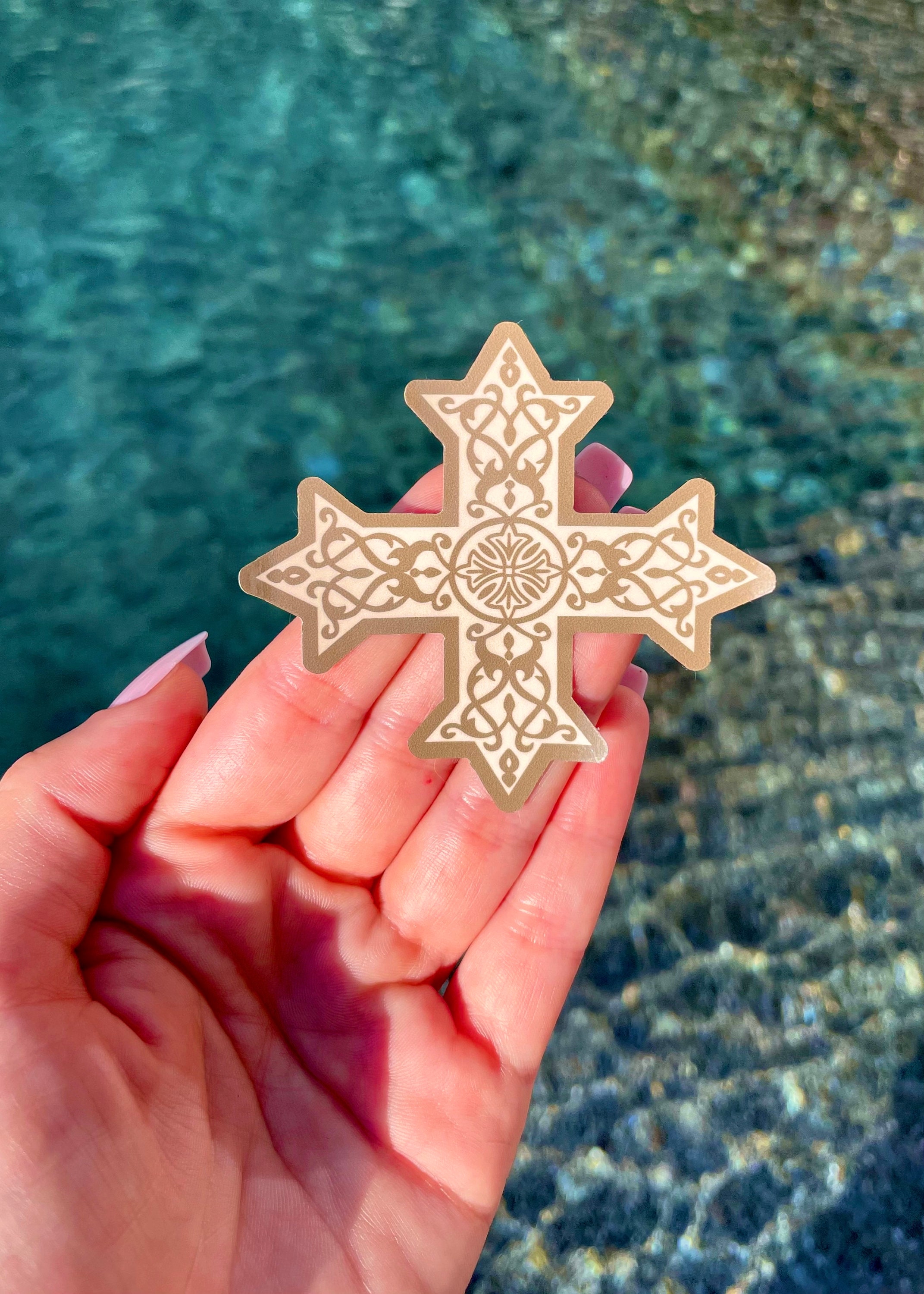 Vinyl Coptic Cross Sticker safe for Thermal Cups - Etsy