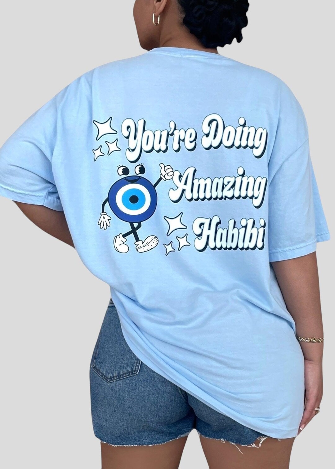 You're Doing Amazing Habibi [lotus Flower or Evil Eye Character] Tee - Etsy