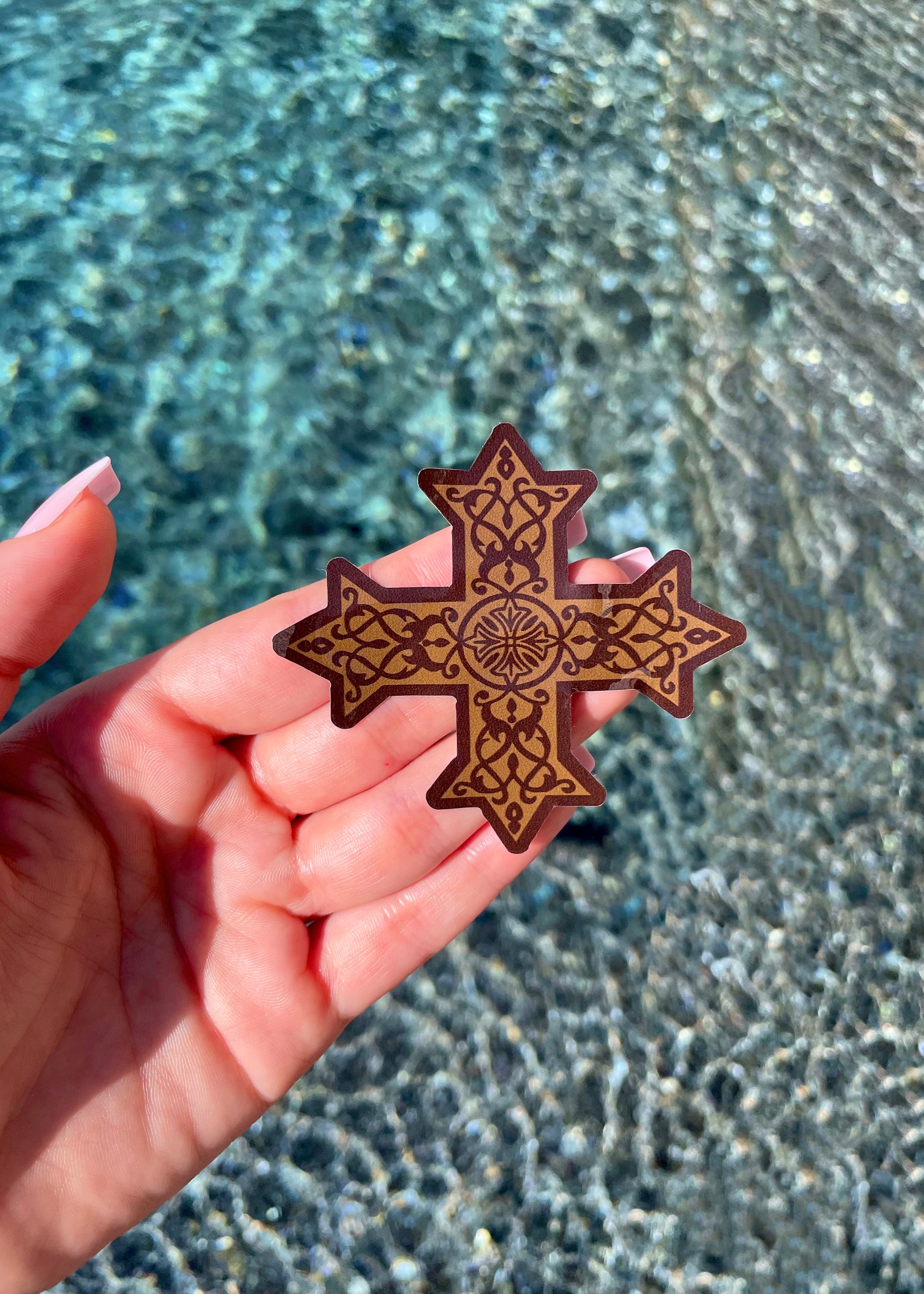 Vinyl Coptic Cross Sticker safe for Thermal Cups - Etsy