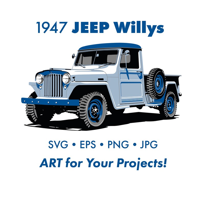 Art & Collectibles Drawing & Illustration 1947 Jeep Willys classic ...